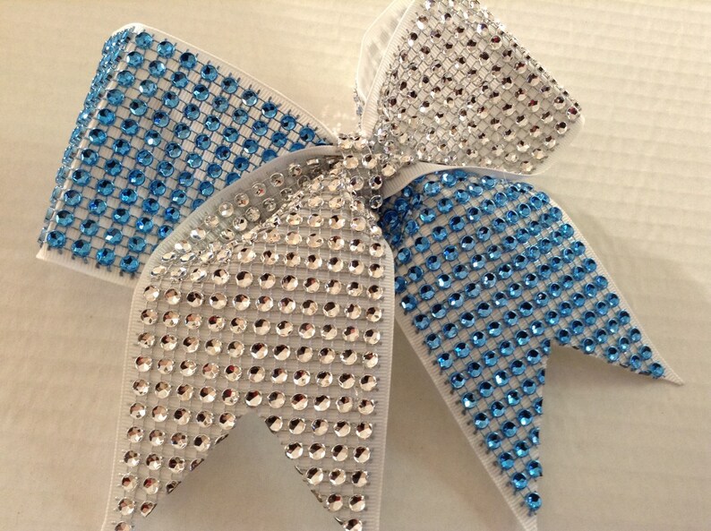 Cheer Bow Two Tones Rhinestones Ribbon - Etsy