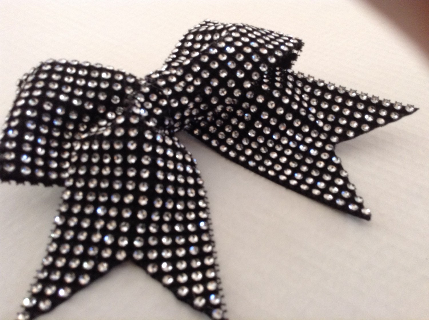 Black Cheer Bow-rhinestones Cheer Bows -black Rhinestones Cheer Bow - Etsy