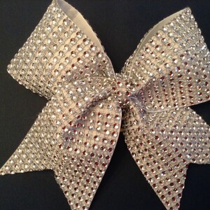 Silver Rhinestones Cheer Bow- Competition Cheer Bow- Cheer Bow ...