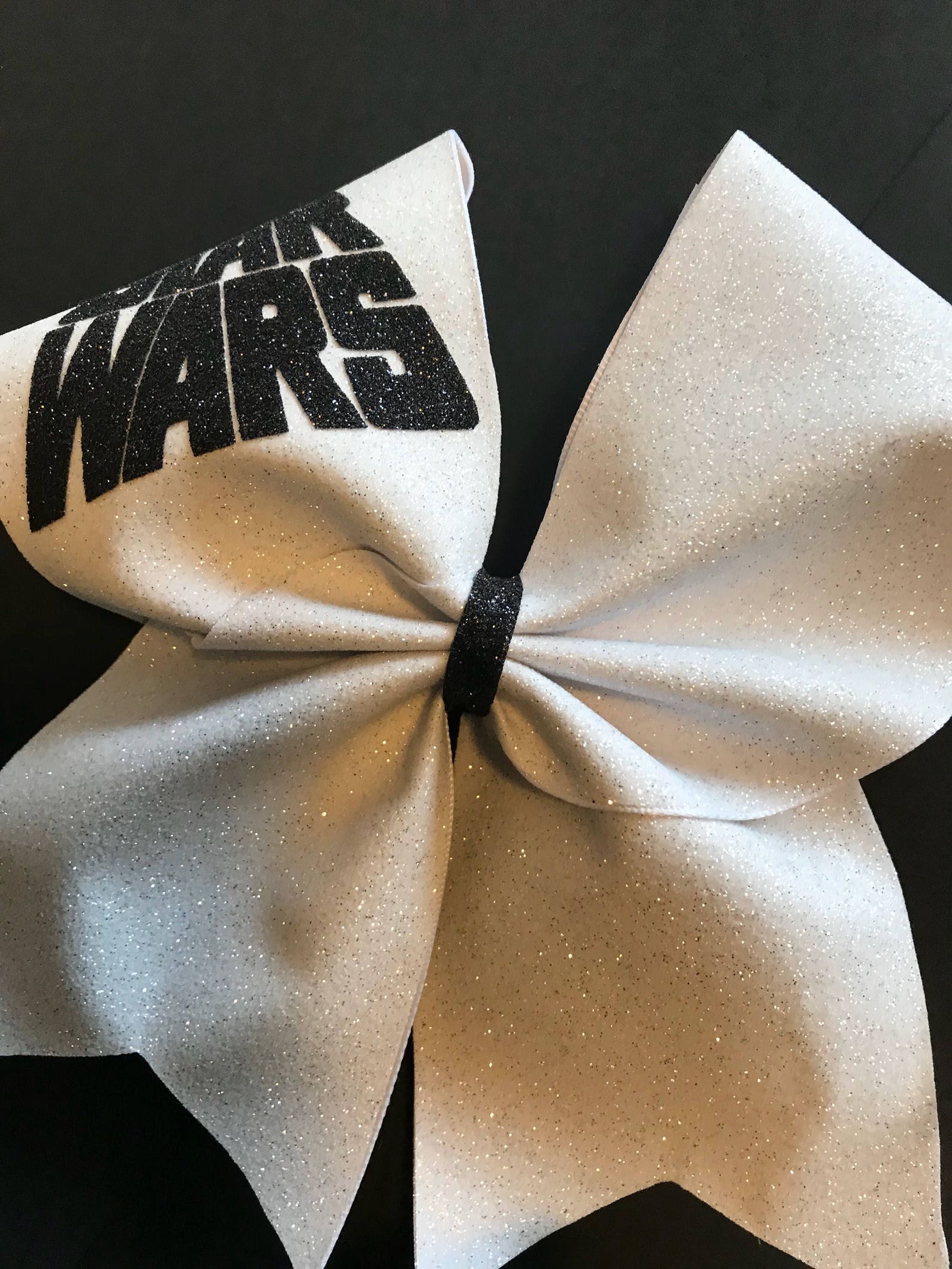 Star Wars Glitter Cheer Bow-glitter Cheer Bow- White and Black Cheer ...