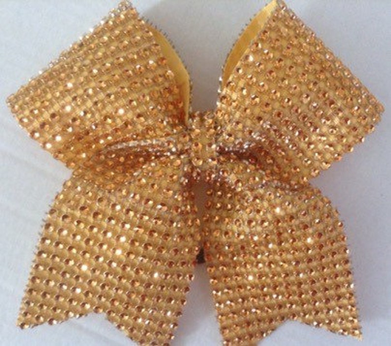 Gold Cheer Bow Rhinestones Cheer Bow Competition Cheer Bow - Etsy