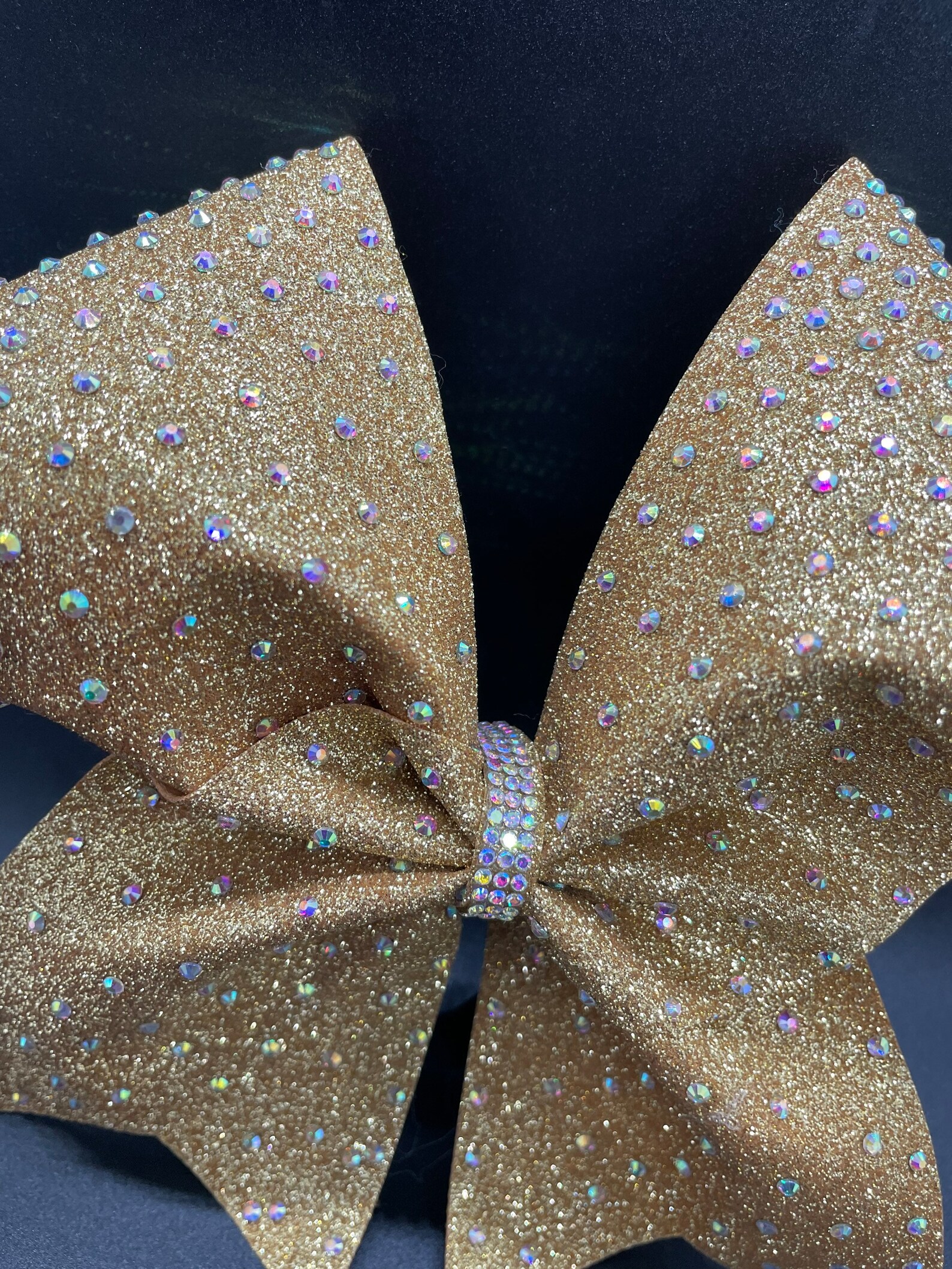 Gold Rhinestones Cheer Bow- Gold Glitter Cheer Bow- Competition Cheer ...