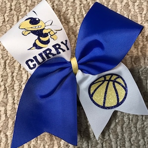 Monogram Glitter Basketball Cheer Bow -cheer Bow- Monogram Cheer Bow ...