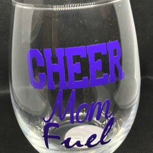 Cheer Mom Fuel Wine Glass-cheer Mom Wine Glass-personalized Wine Glass ...
