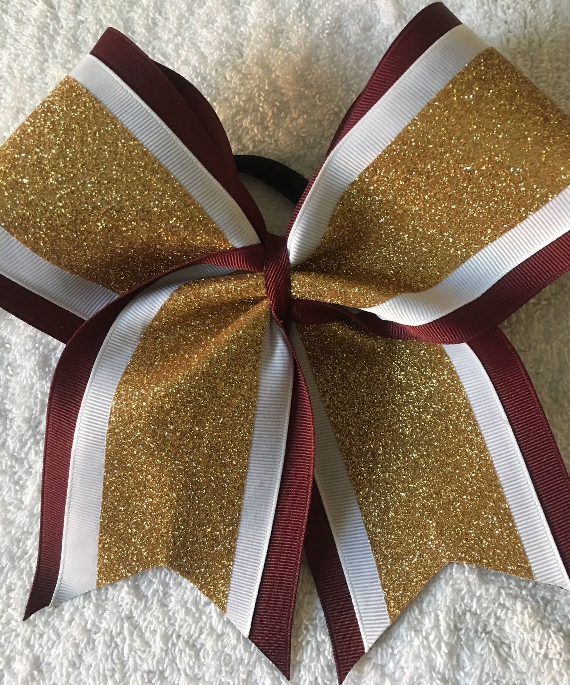 Maroon and Gold Cheer Bow Glitter Maroon Cheer Bow Sideline - Etsy