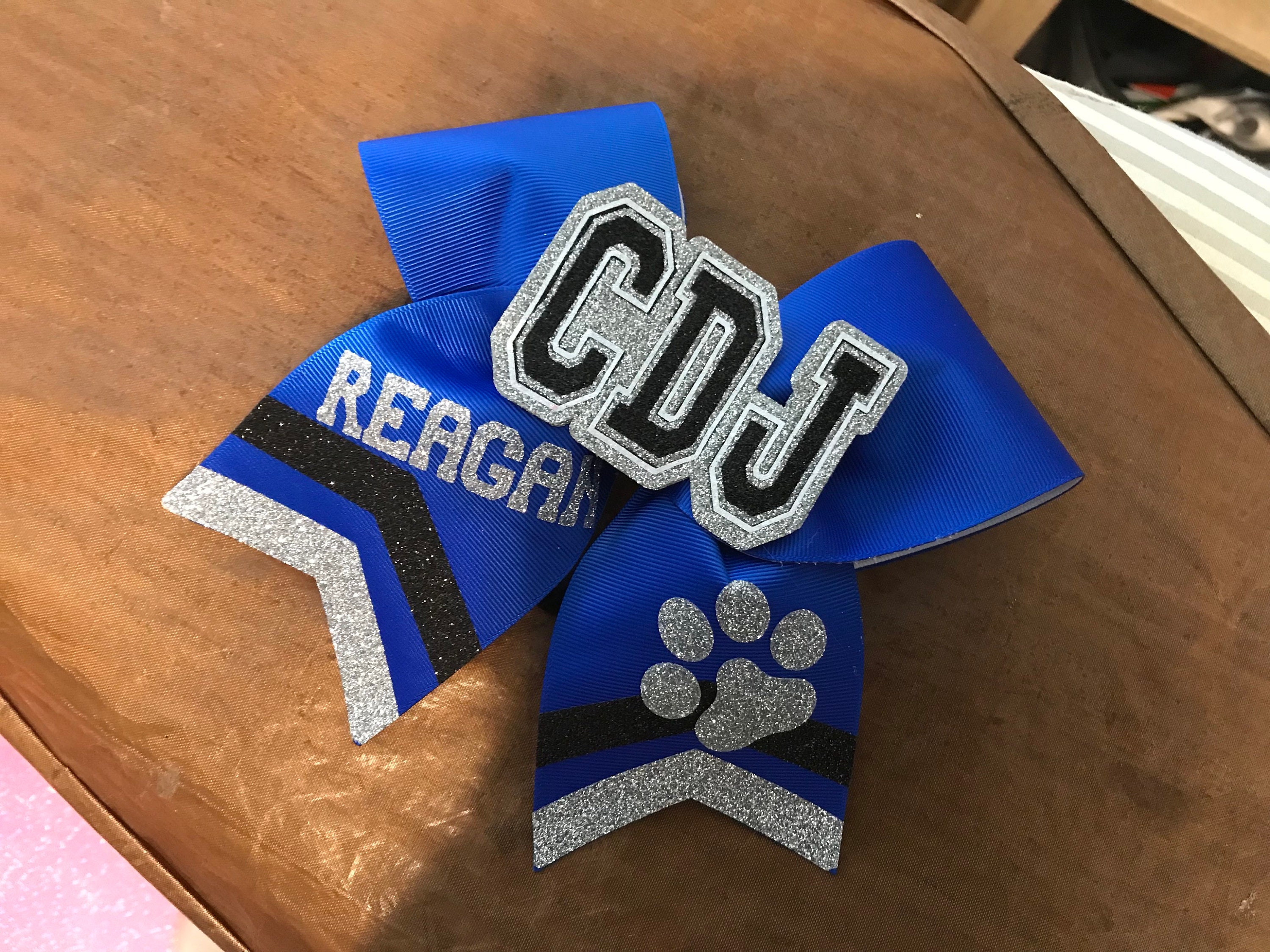 Paw Print 3 D Cheer Bow-3D Cheer Bow team 3D Cheer Bow blue | Etsy