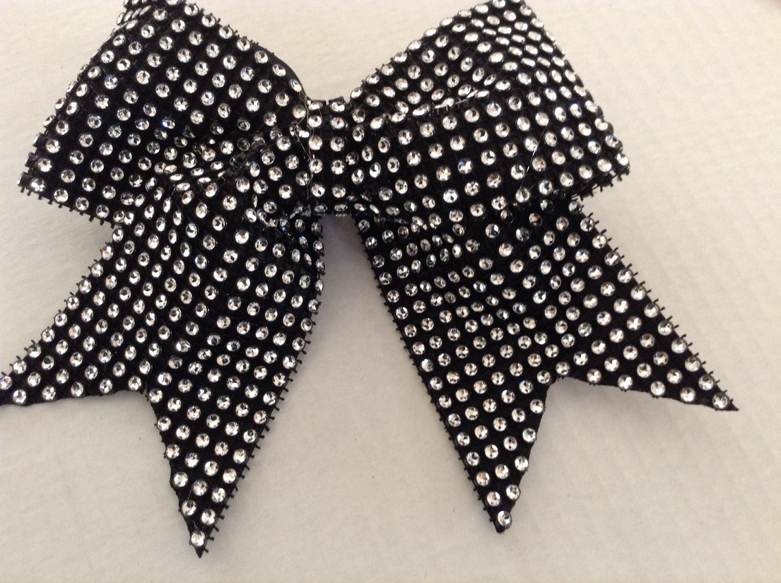 Black Cheer Bow-rhinestones Cheer Bows -black Rhinestones Cheer Bow - Etsy