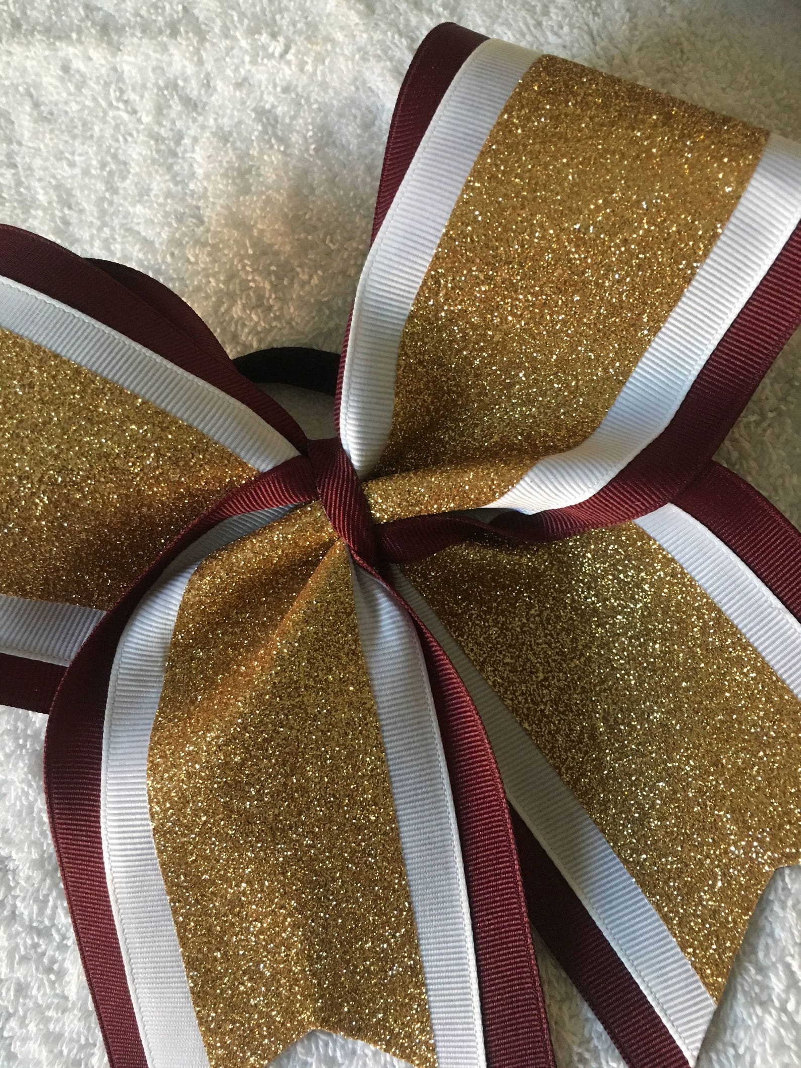 Maroon and Gold Cheer Bow Glitter Maroon Cheer Bow Sideline - Etsy
