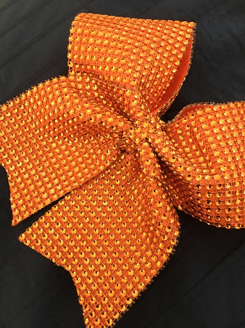 Orange Rhinestones Cheer Bow - Etsy