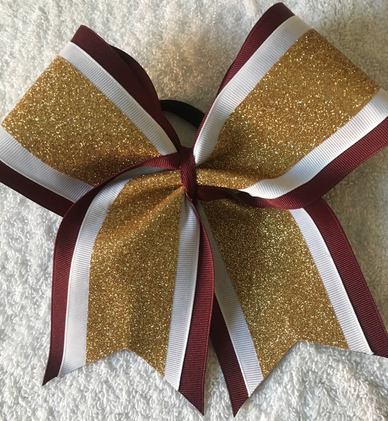 Maroon and Gold Cheer Bow Glitter Maroon Cheer Bow Sideline - Etsy
