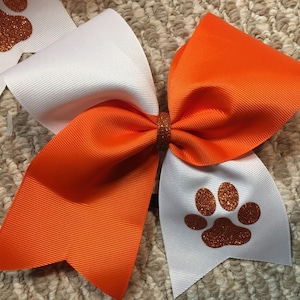 Cheer Bows-monogram Cheer Bows- Orange and White Cheer Bows ...