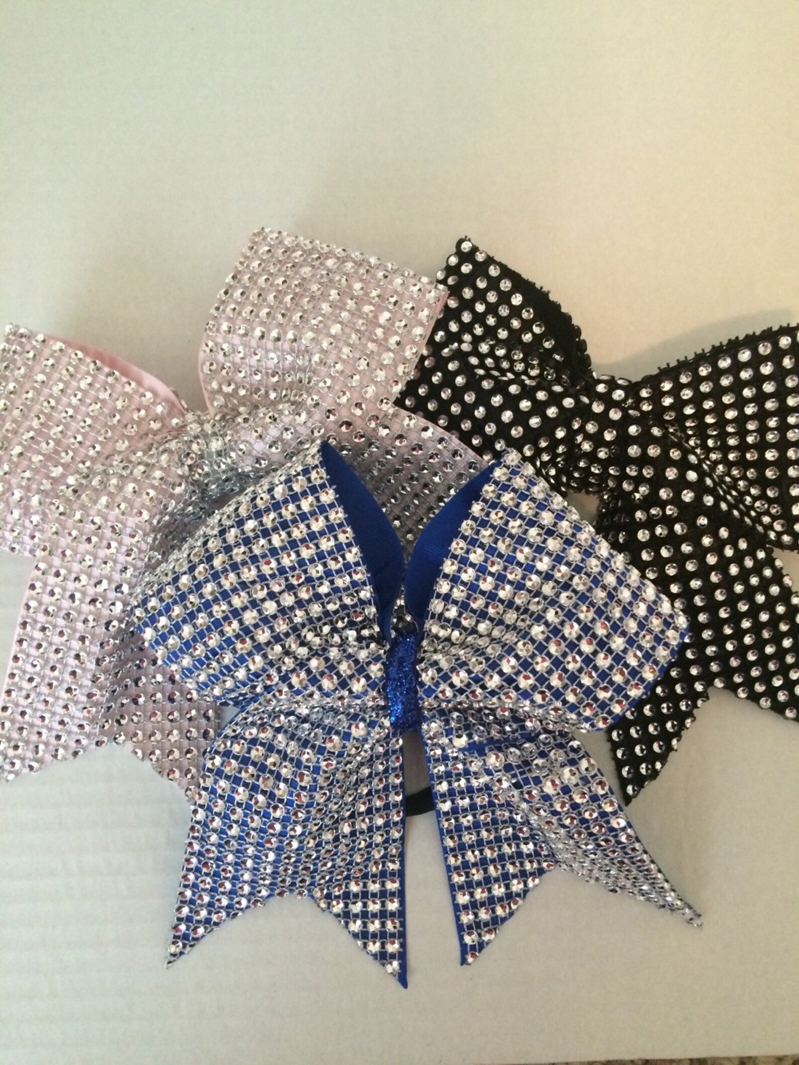 Cheer Bows Lot Baby Pink Black and Royal Blue - Etsy