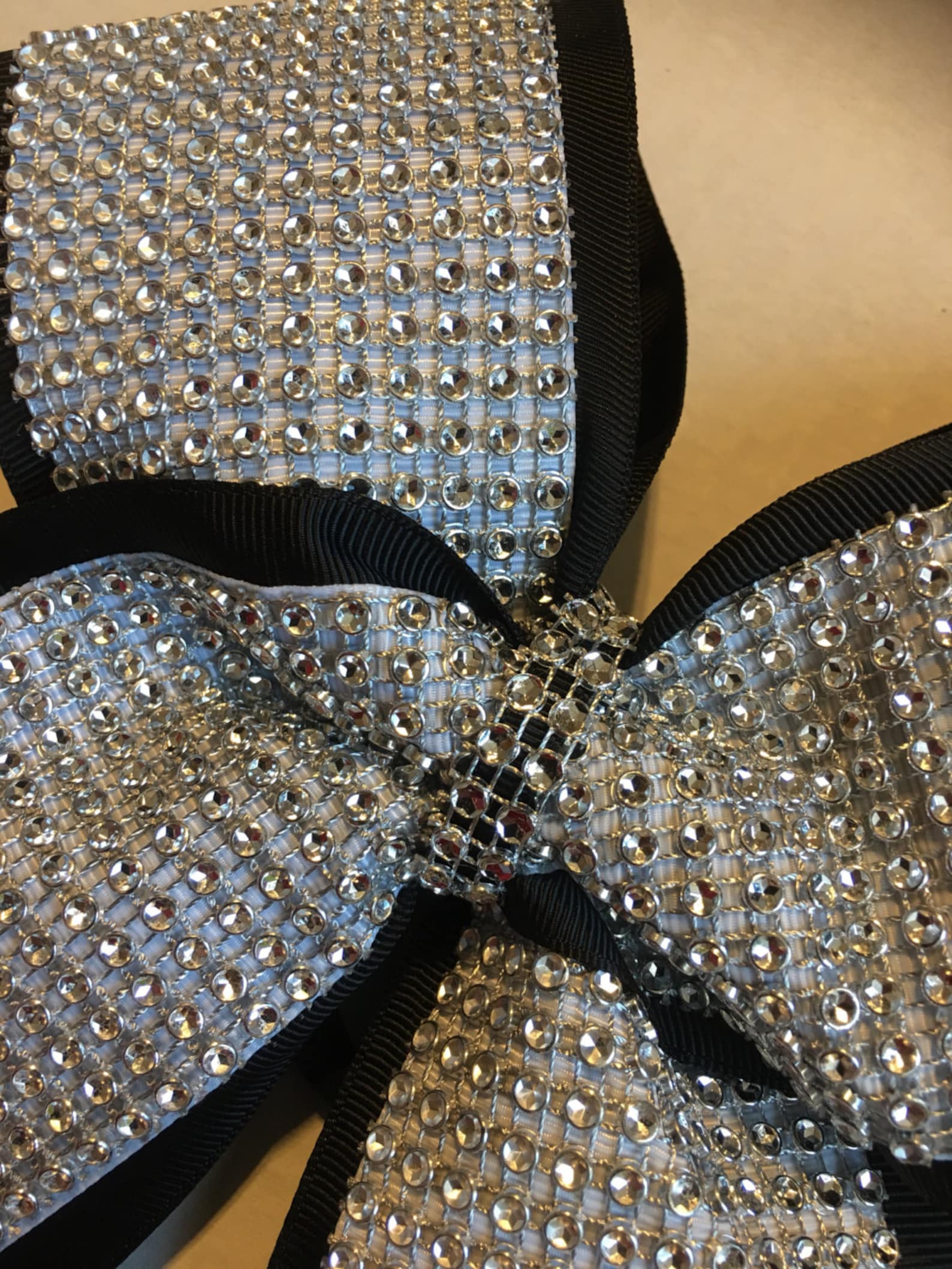 Black White and Silver Cheer Bow - Etsy