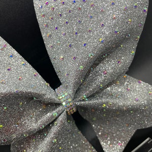 Silver Rhinestones Cheer Bow-silver Glitter Cheer Bow- Competition ...