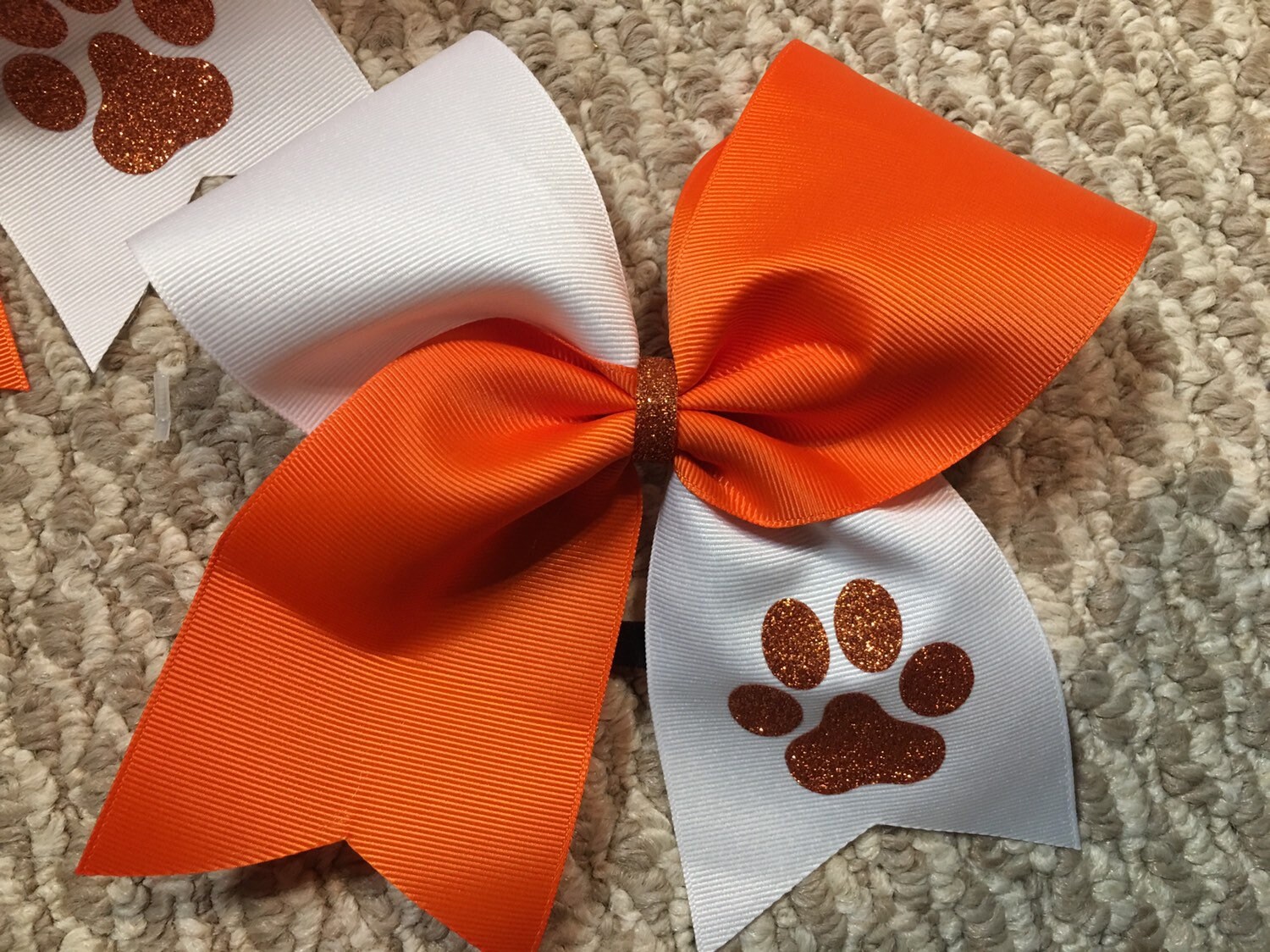 Cheer Bows-monogram Cheer Bows- Orange and White Cheer Bows ...