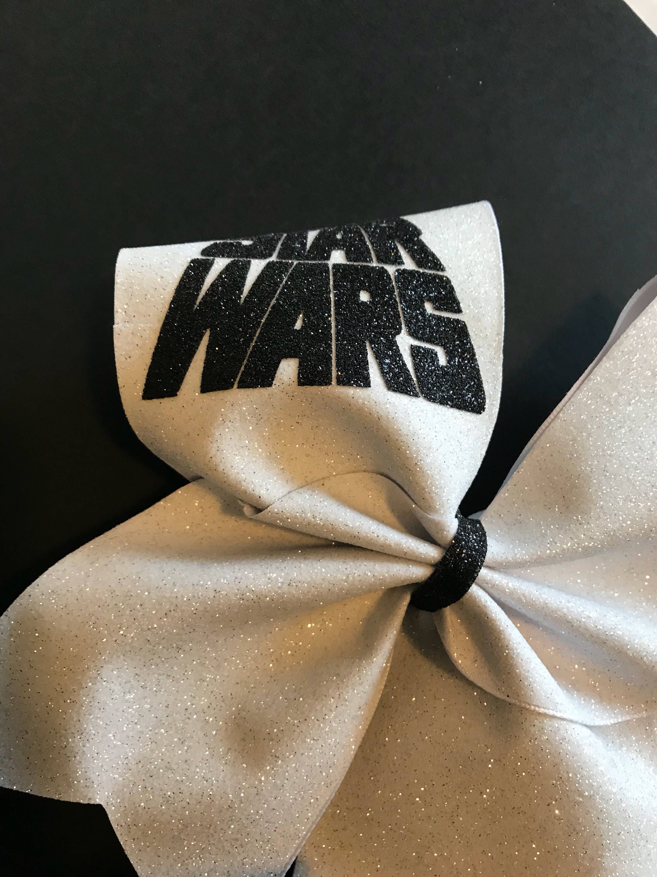 Star Wars Glitter Cheer Bow-glitter Cheer Bow- White and Black Cheer ...