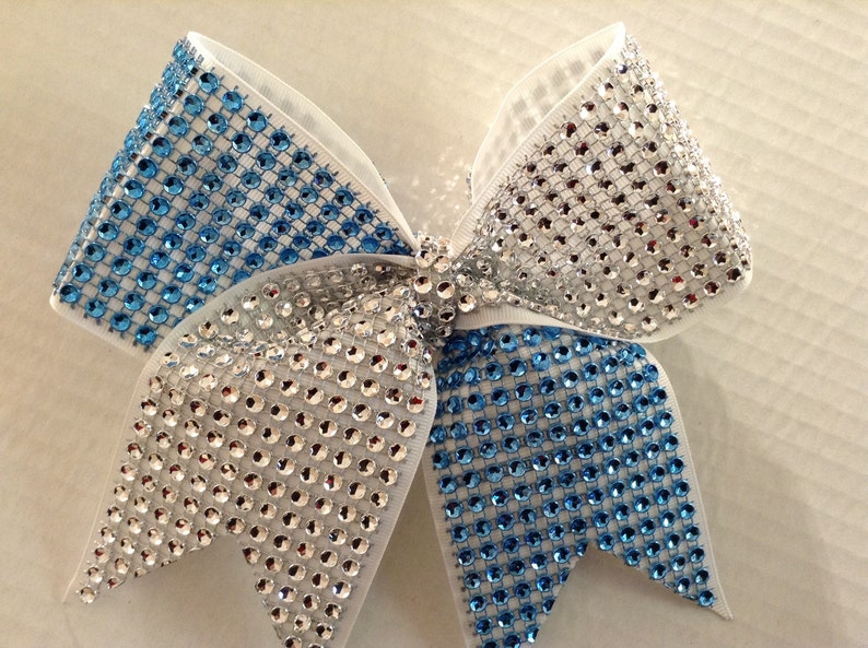 Cheer Bow Two Tones Rhinestones Ribbon - Etsy