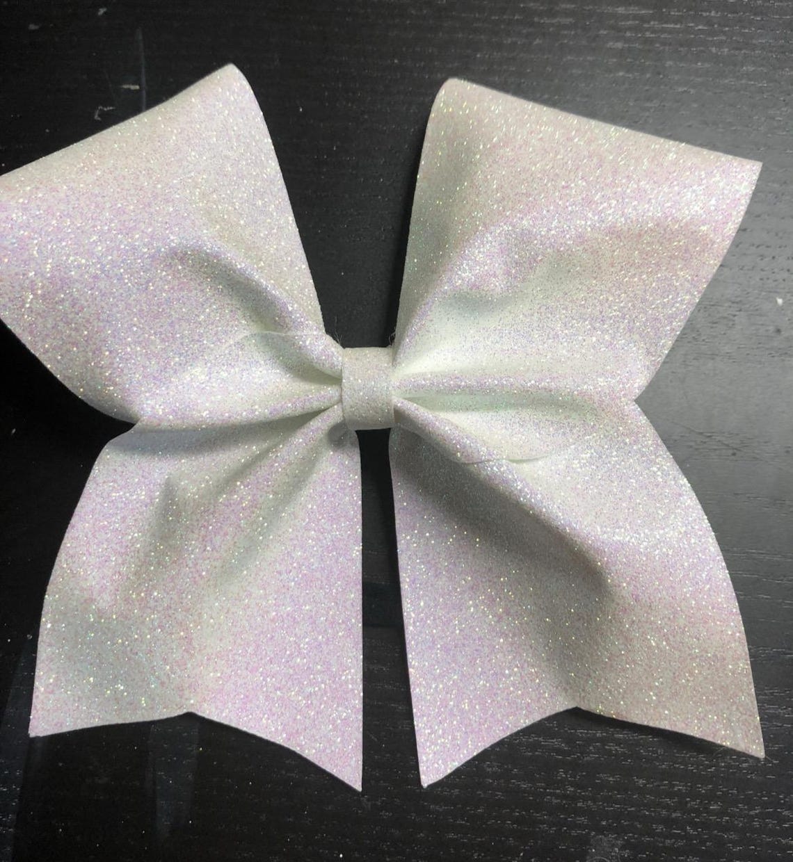 White Glitter Cheer Bow-white Bow, White Cheer Bow - Etsy