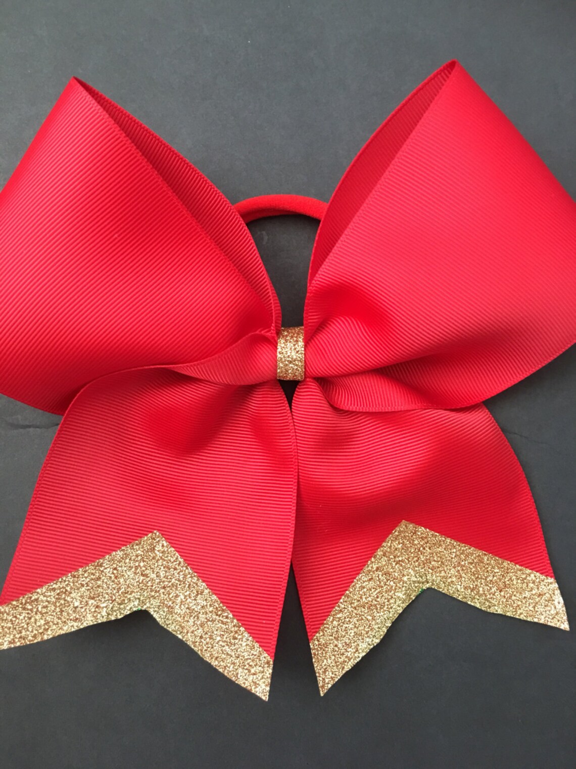 Red and Gold Cheer Bow - Etsy