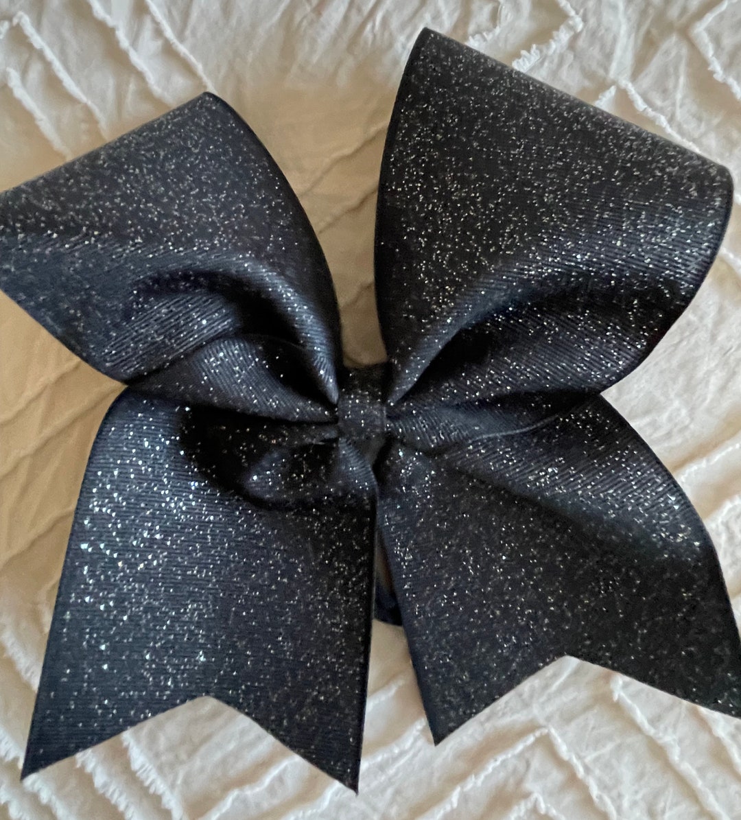 Black Dazzle Glitter- Cheer Bow- Black Glitter Cheer Bow- Black Glitter ...