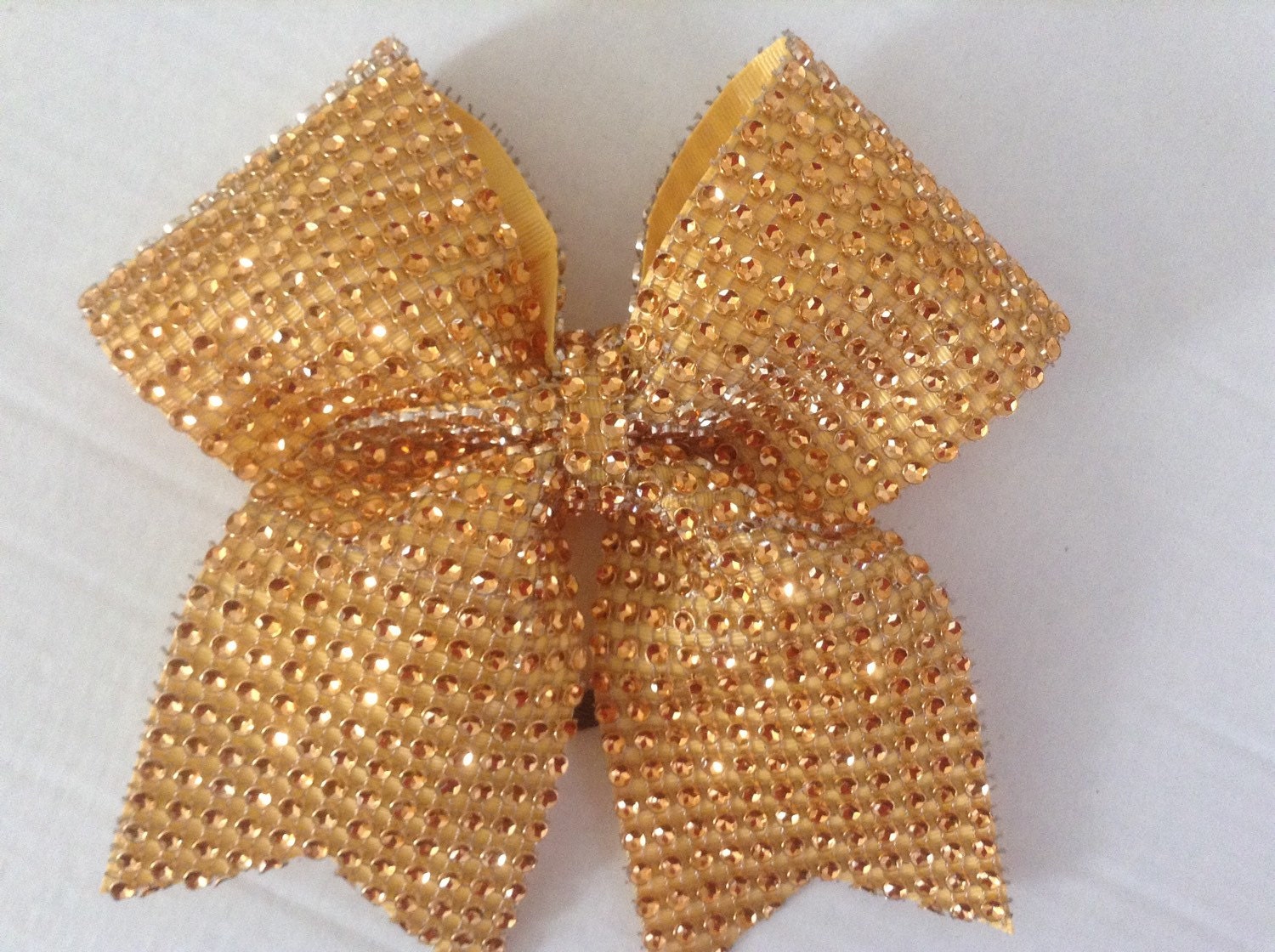 Gold Cheer Bow Rhinestones Cheer Bow Competition Cheer Bow | Etsy