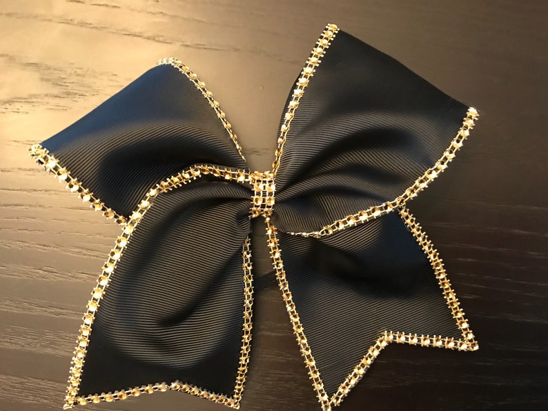 Classic Rhinestones Black Cheer Bow-simple Cheer Bow | Etsy