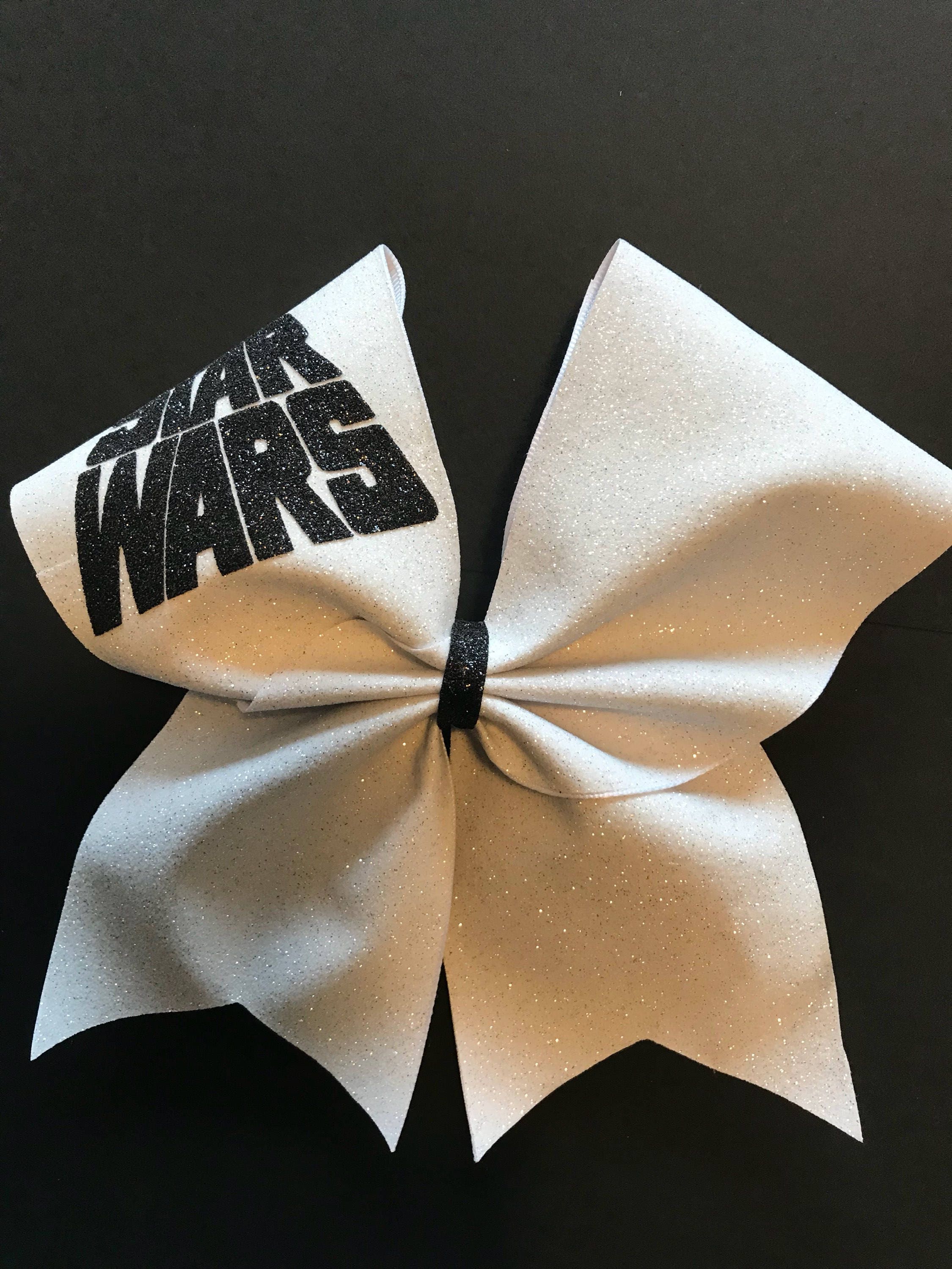 Star Wars Glitter Cheer Bow-glitter Cheer Bow- White and Black Cheer ...