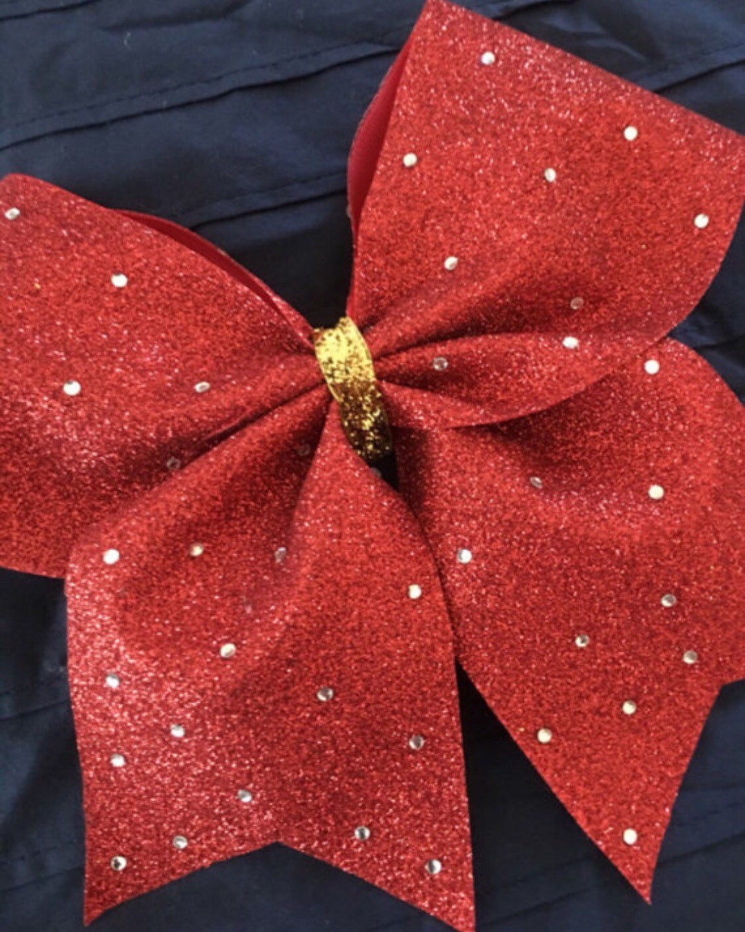 Red Glitter Cheer Bow-rhinestones Cheer Bow- Red Cheer Bow- Red ...