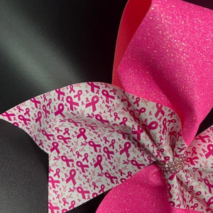 Neon Pink Glitter Cheer Bow-pink Bow With Rhinestones, Pink Cheer Bow ...