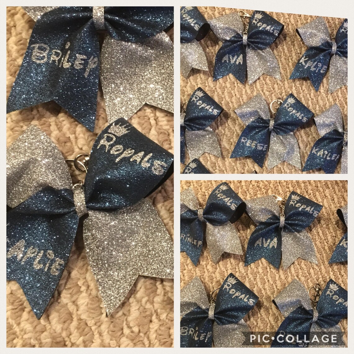 Personalized Cheer Bow Keychains-cheer Bow Keychain-navy Blue - Etsy