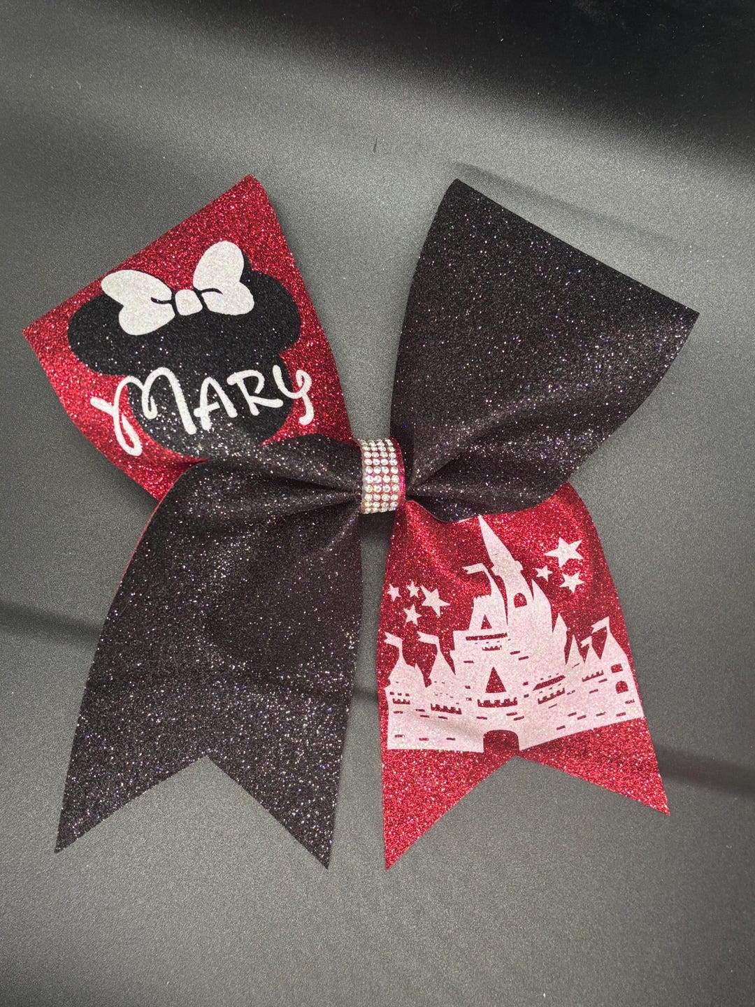Disney Personalized Glitter Cheer Bow- Minnie Cheer Bow-disney Cheer ...