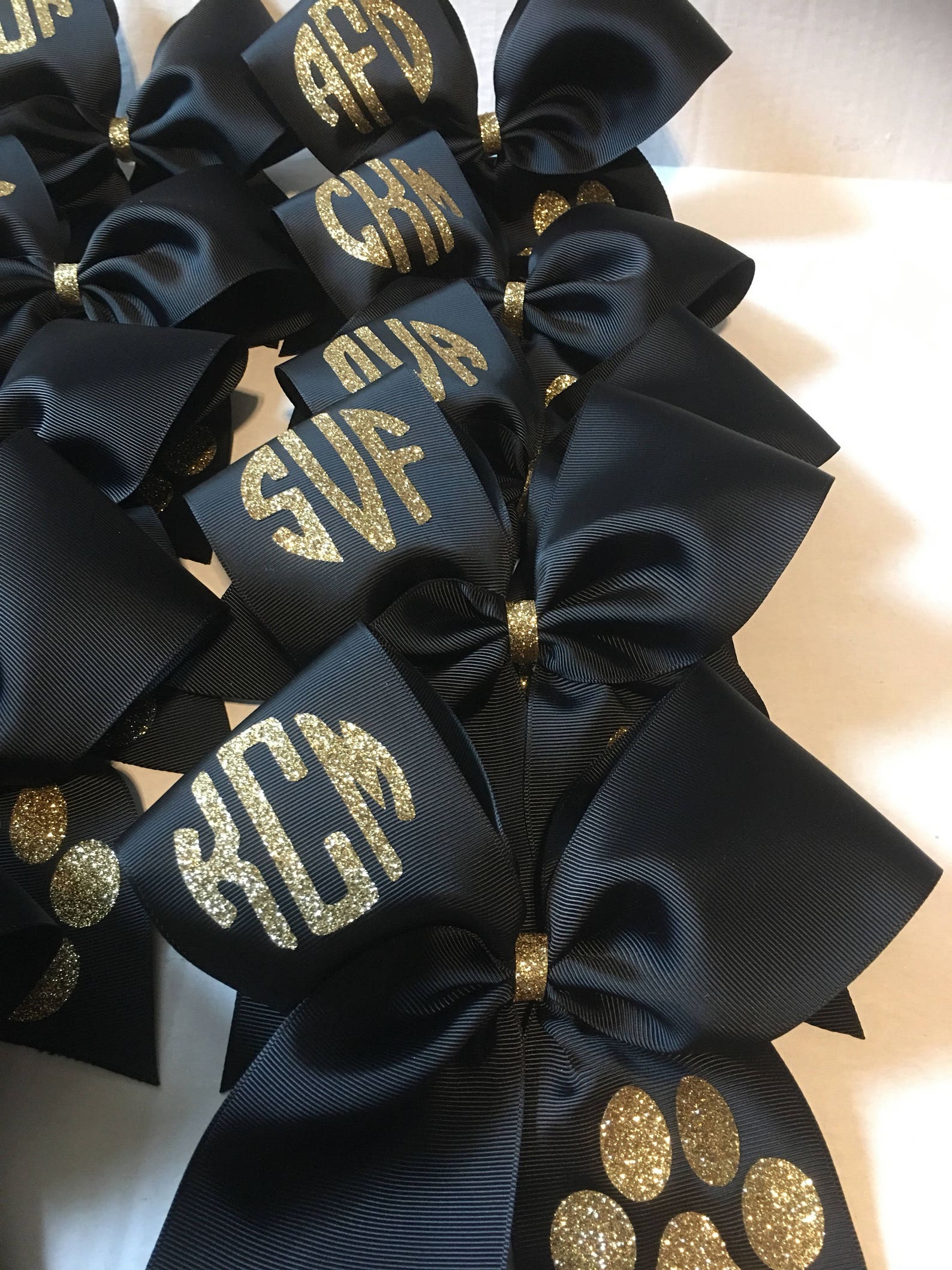 Cheer Bows-monogram Cheer Bows Black and Gold Cheer Bows - Etsy