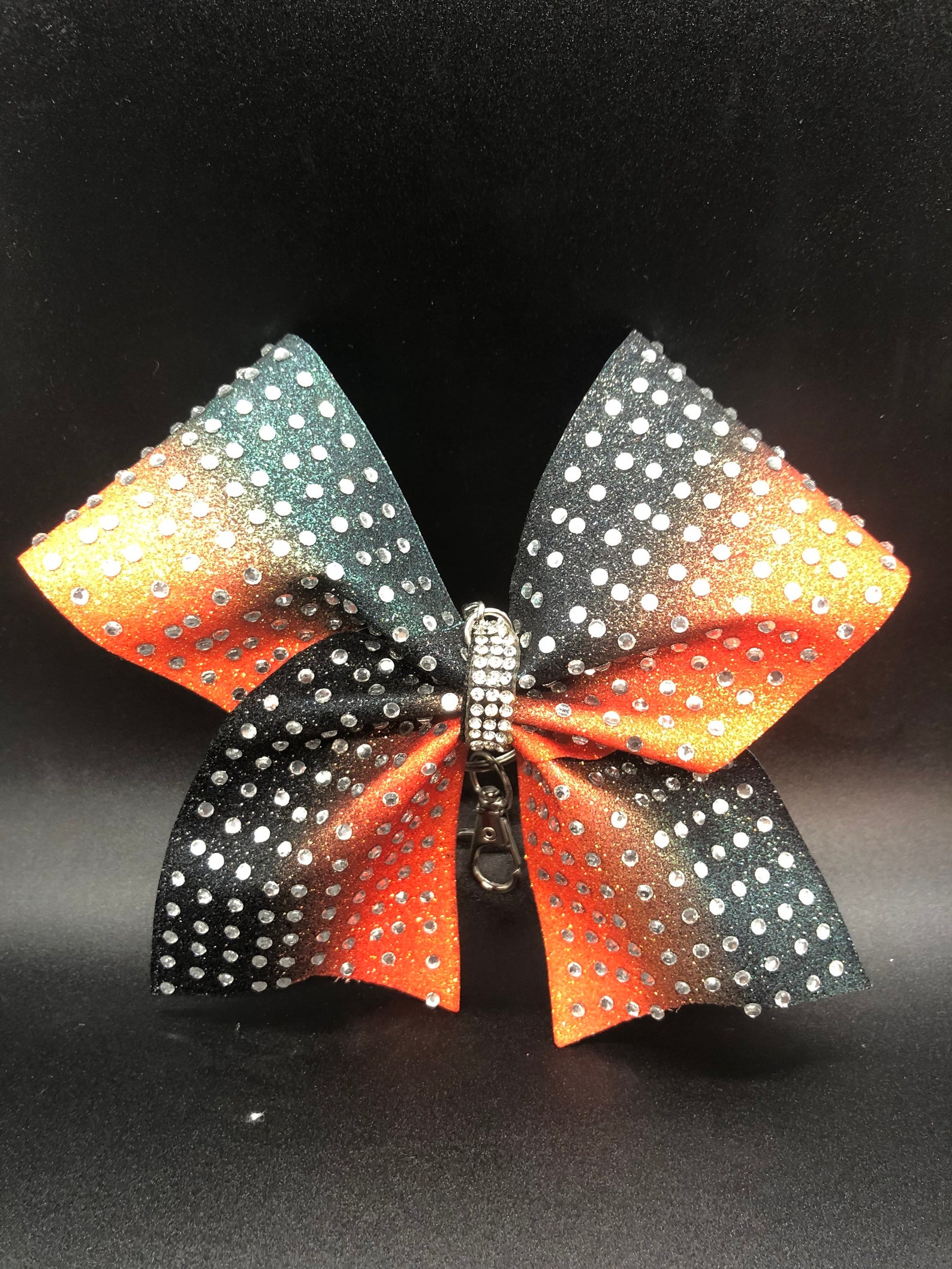 Sublimated Team Bow- Orange and Black Ombre Cheer Bow-personalized ...
