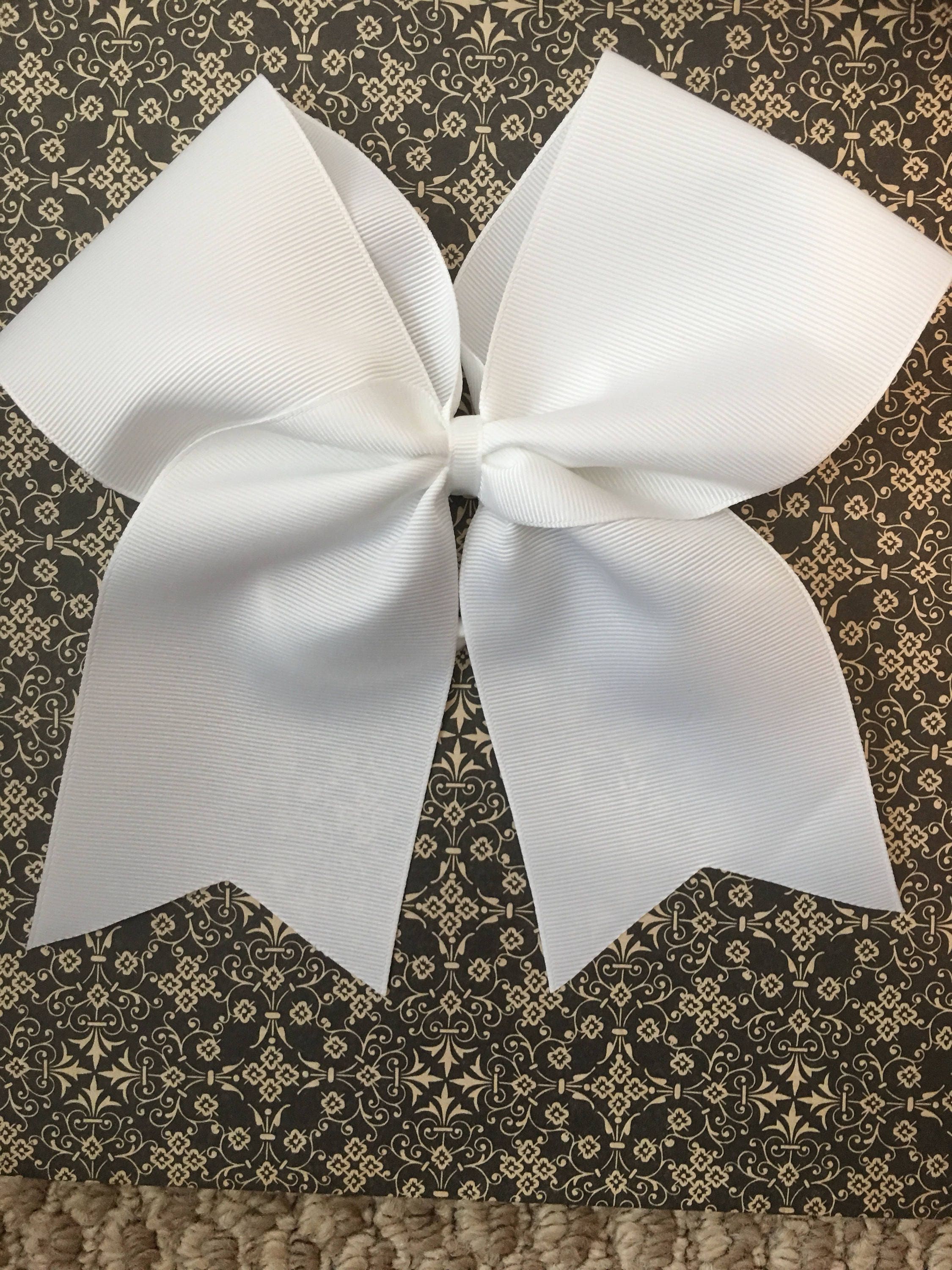 Classic White Cheer Bow-simple Cheer Bow- Softball Bows- White Soccer ...