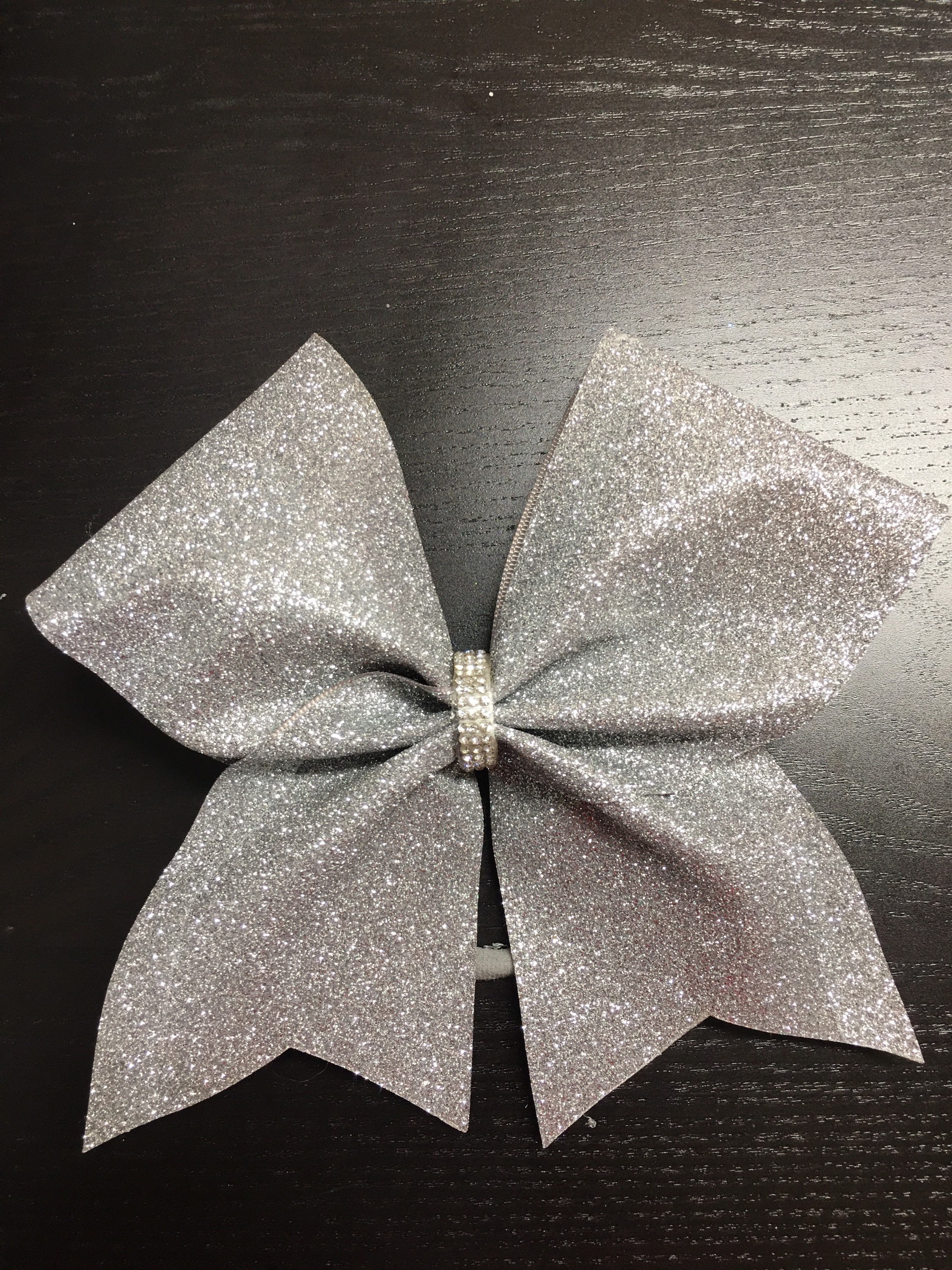 Silver Sequin Cheer Bows