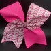 Neon Pink Glitter Cheer Bow-pink Bow With Rhinestones, Pink Cheer Bow ...