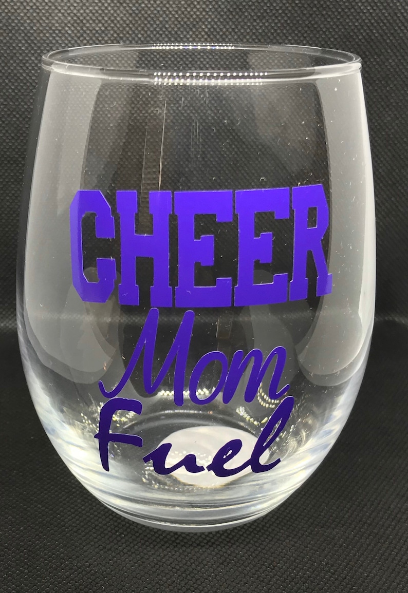 Cheer Mom Fuel Wine Glass-cheer Mom Wine Glass-personalized Wine Glass ...