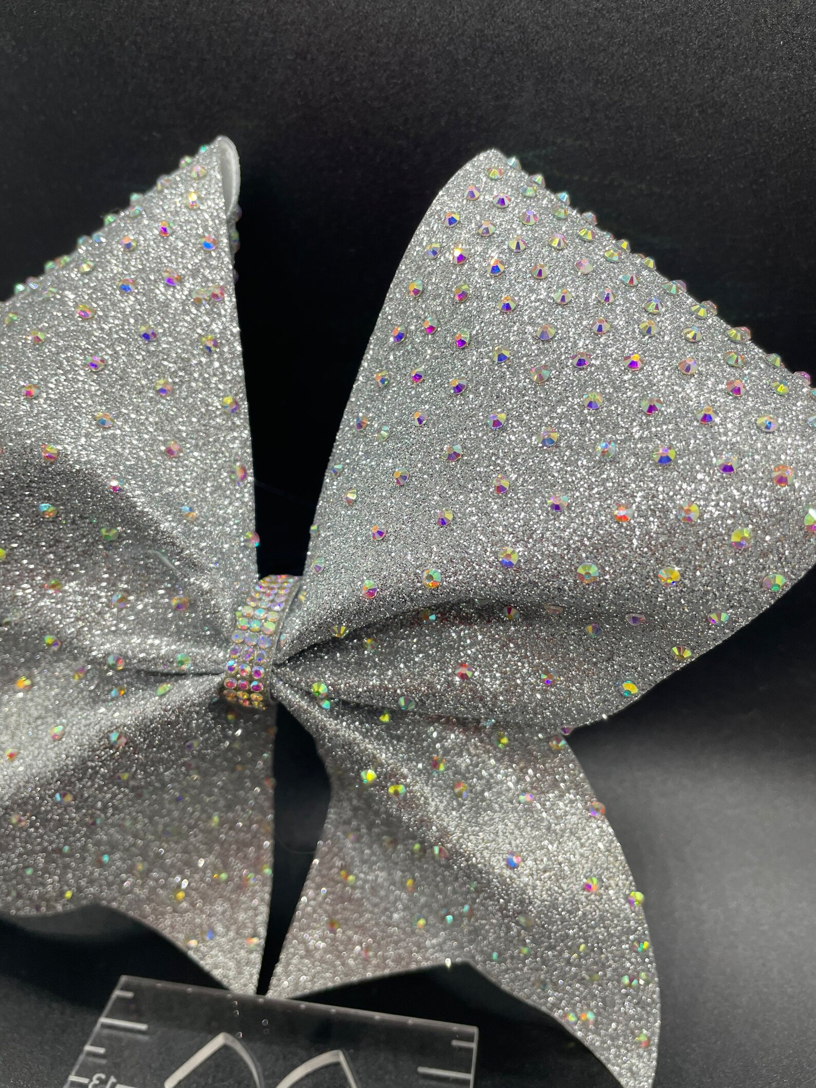 Silver Rhinestones Cheer Bow-silver Glitter Cheer Bow- Competition ...