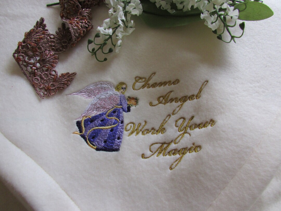 Chemo Angel With Verse Embroidered on Blanket/throw - Etsy
