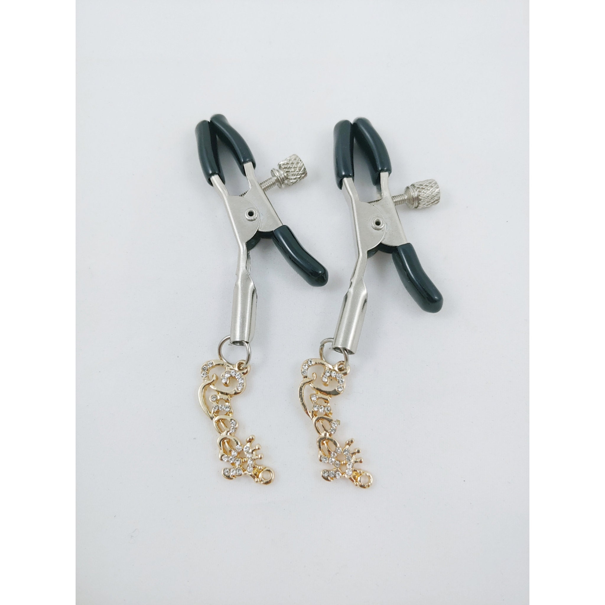 Bdsm Queen of Spades Nipple Clamps. Sissy Stripper Petplay Heart ...