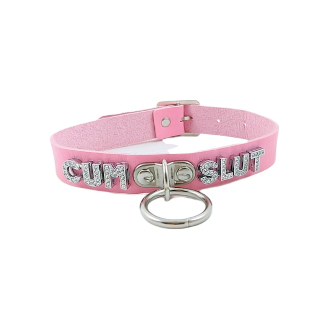 Cumslut Rhinestone Mature Bdsm Collar Fetish Kinky Ddlg Adult Stripper