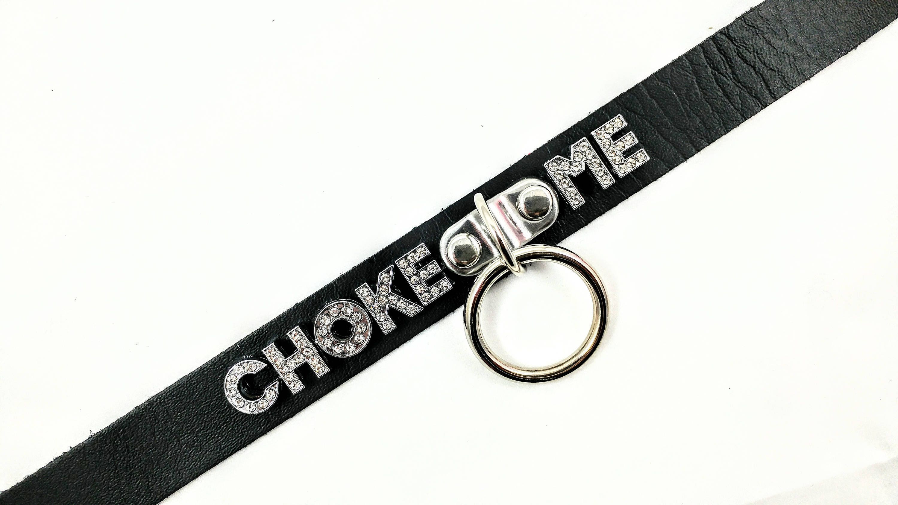 Choke Me Rhinestone Mature Bdsm Collar Fetish Kinky Ddlg Adult Etsy