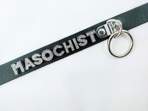 Masochist Abdl Rhinestone Mature Bdsm Collar Fetish Kinky Ddlg Etsy
