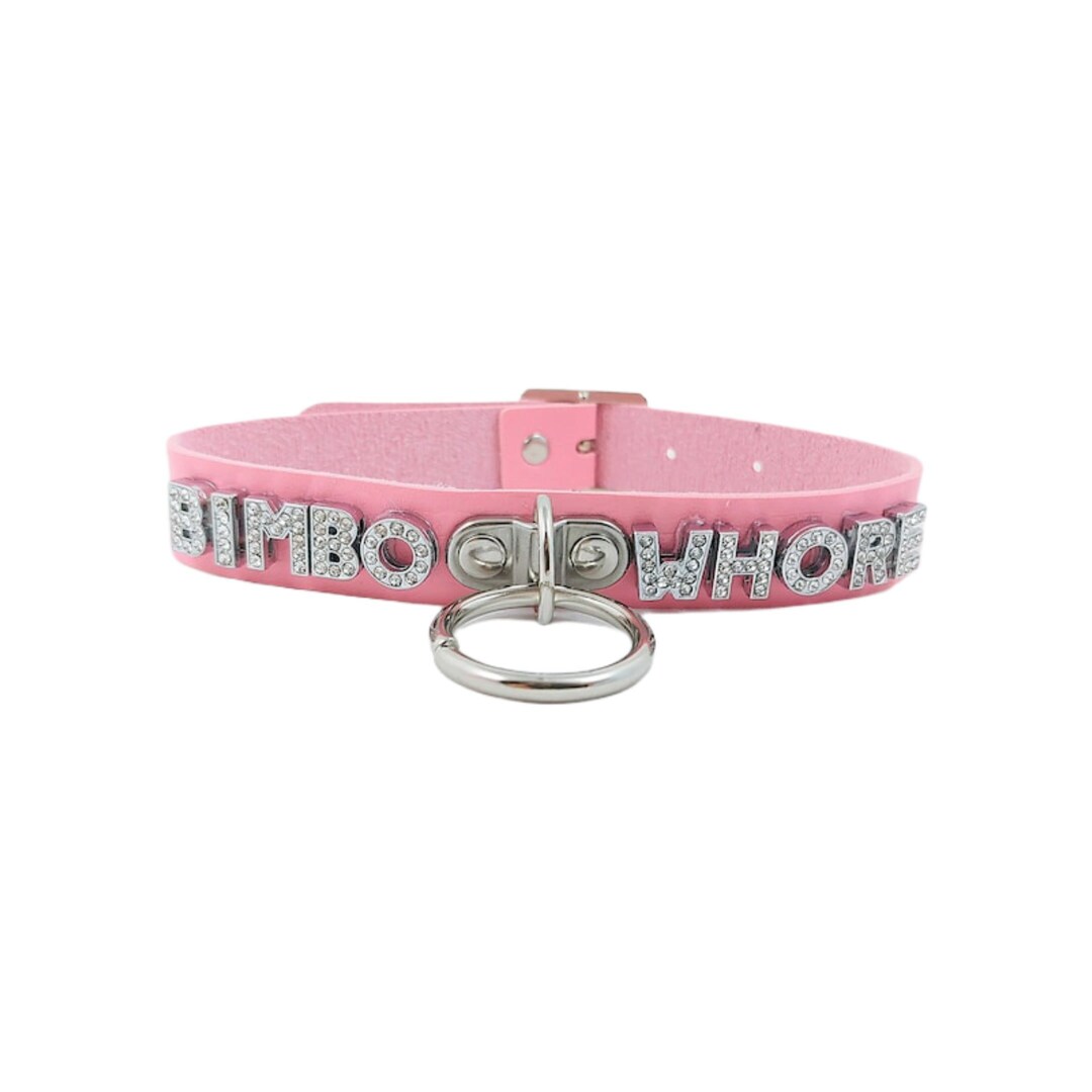 Bimbo Whore Rhinestone Mature Bdsm Collar Fetish Kinky Ddlg Adult