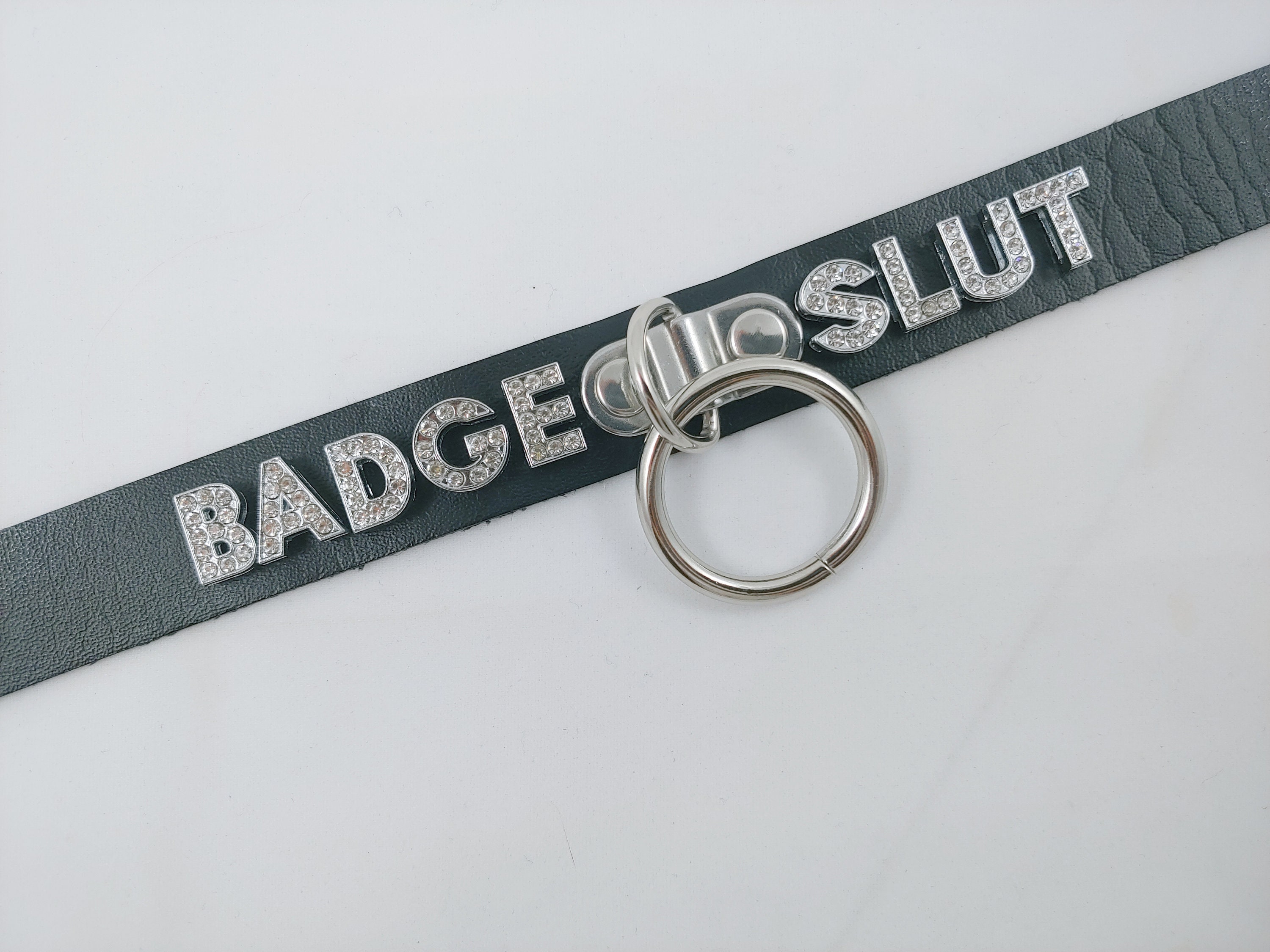 Badge Slut Abdl Rhinestone Mature Bdsm Collar Fetish Kinky Etsy Finland