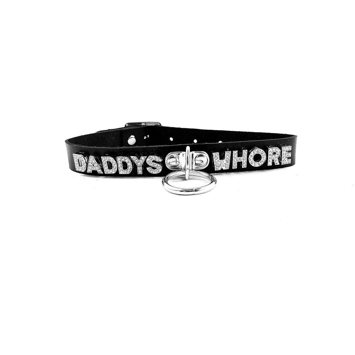 Daddys Whore Rhinestone Mature Bdsm Collar Fetish Kinky Ddlg Etsy