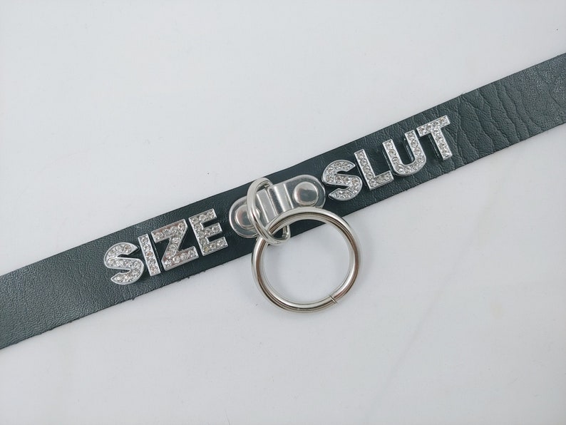 Size Slut Abdl Rhinestone Mature Bdsm Collar Fetish Kinky Ddlg Etsy