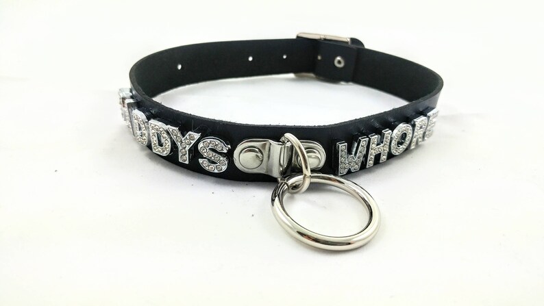 Daddys Whore Rhinestone Mature Bdsm Collar Fetish Kinky Ddlg Etsy