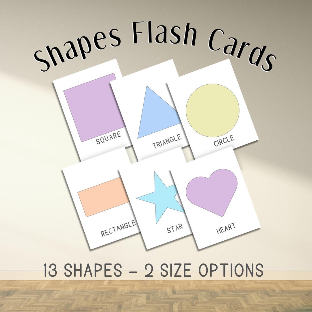 Montessori Shapes Flash Cards | 8.5x11 or 3.5x4.5 Sizes | Digital 300 ...