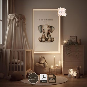 Watercolor Elephant Nursery Wall Art Printable - Ephesians 4:32 Bible ...